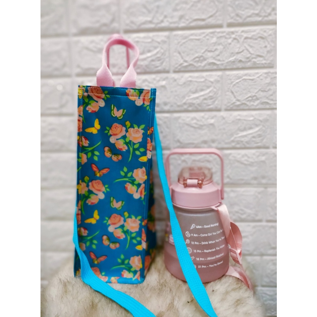 Jual Tas Botol 2 Liter Bahan Waterproof Tali Panjang Selempang Motif ...