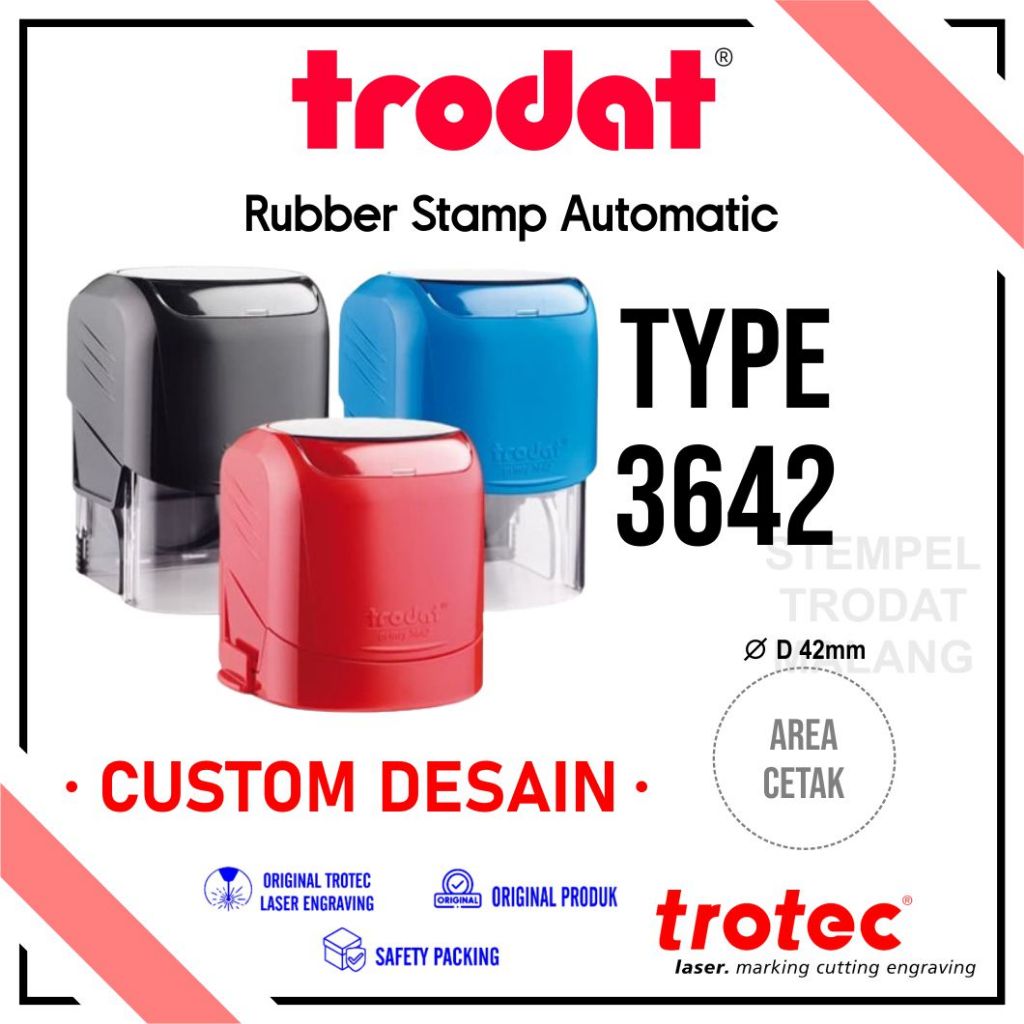 Jual stempel trodat 3642 (Diameter 42 mm) Stempel warna otomatis, Original trodat | Shopee Indonesia