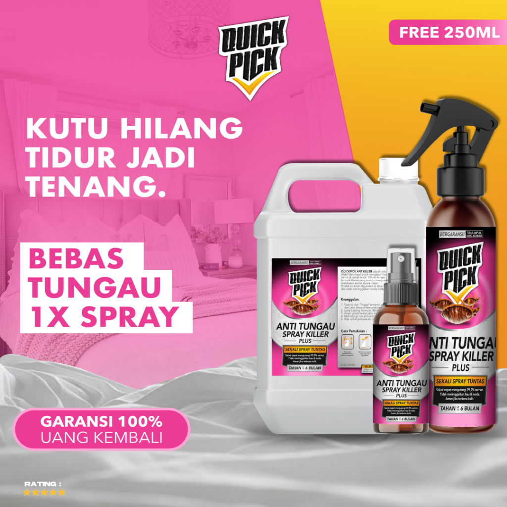 Jual OBAT KUTU BUSUK KASUR AMPUH QUICKPICK (FREE 250ML) Spray Pembasmi ...