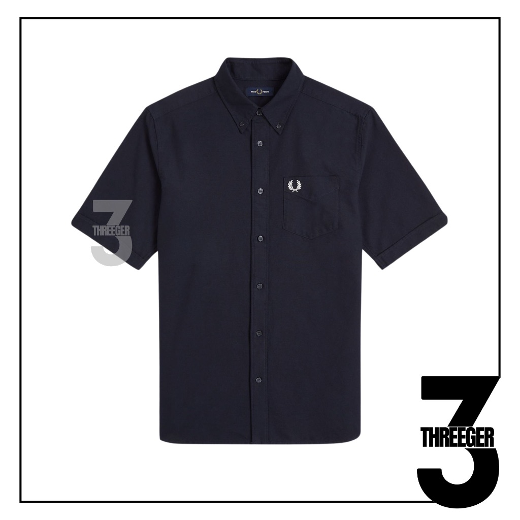 Jual Fred Perry Oxford Short Sleeve Shirt Navy Original / Kemeja Fred ...
