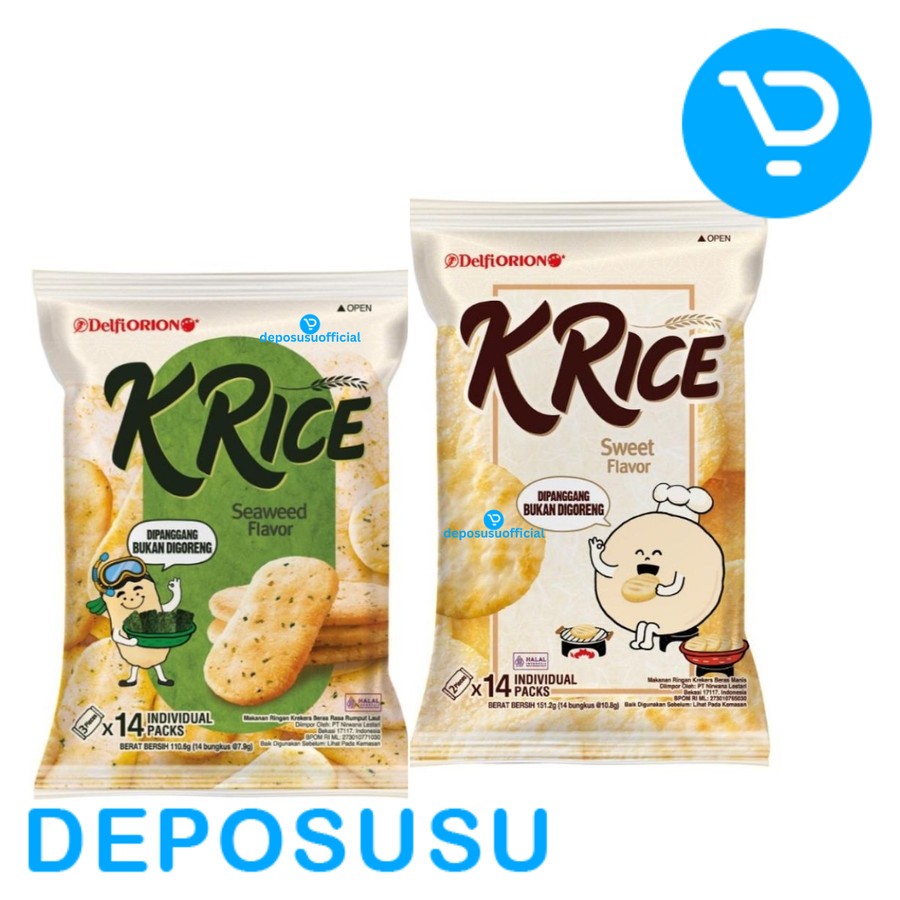 Jual K'rice KRICE Delfi Orion Orice Crackers ORIGINAL/SWEET SEAWEED ...