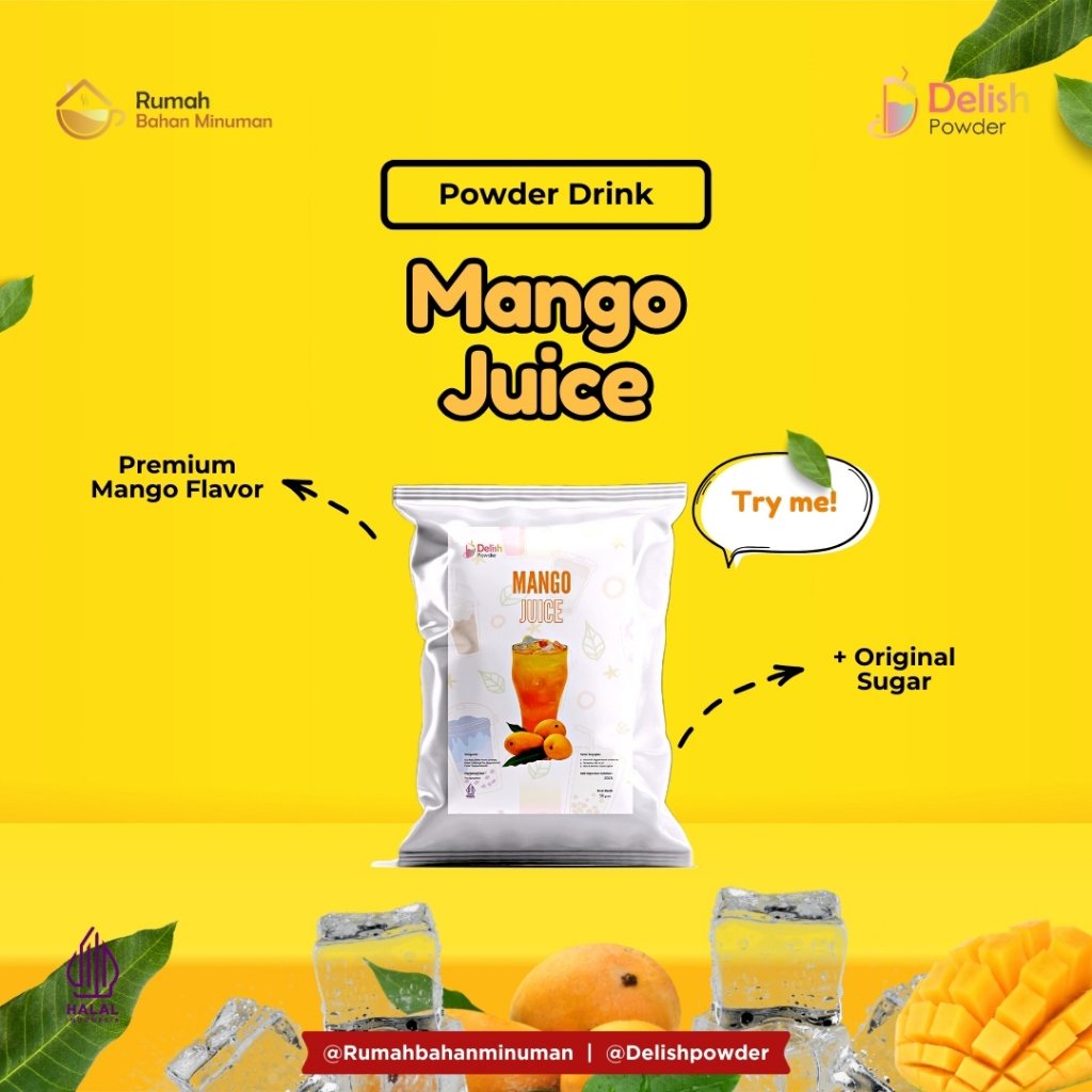 Jual Sampel Bubuk Minuman Varian Rasa Jus Buah Mangga / Fruit Juice ...