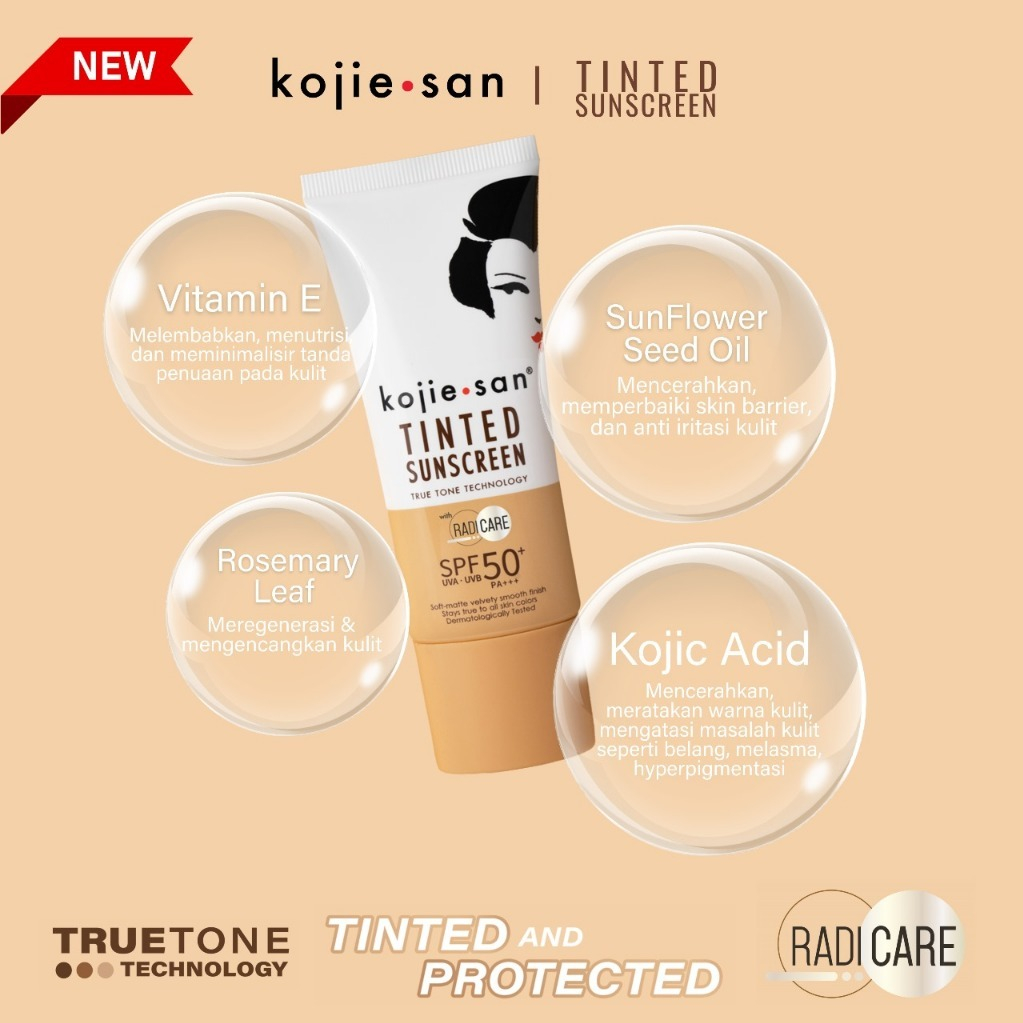 Jual KOJIE SAN Tinted Sunscreen SPF50+ PA+++ 50g - 7.5g | Shopee Indonesia