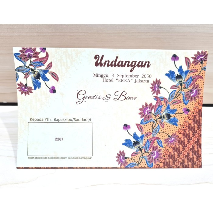 Jual Cetak undangan model batik murah, undangan pernikahan murah di ...
