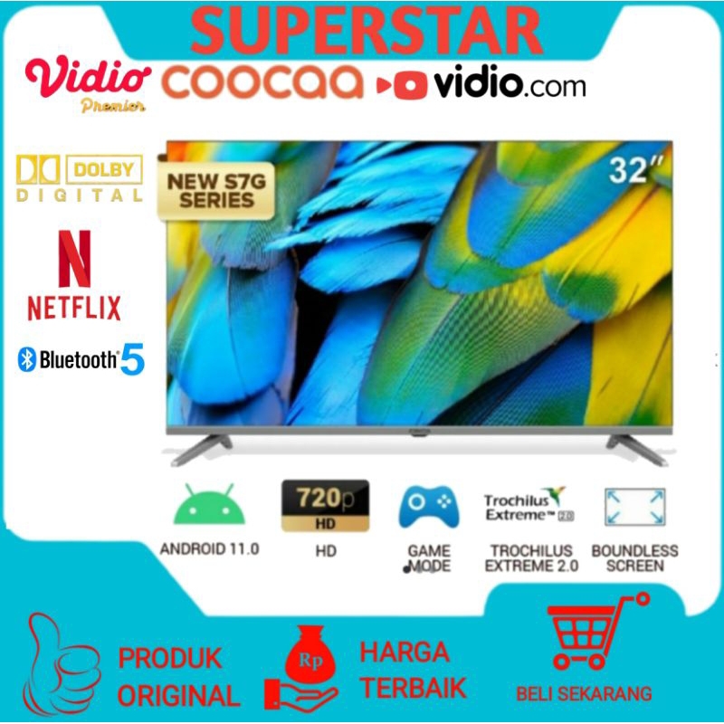 Jual LED COOCAA Smart TV digital Android OS 32S7G | Shopee Indonesia