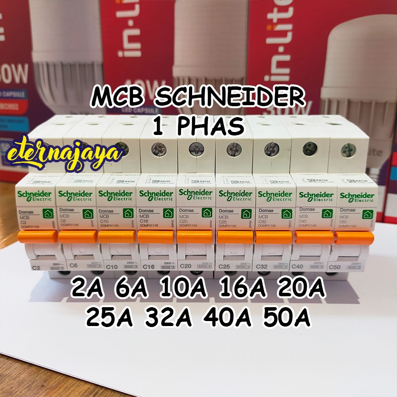 Jual SCHNEIDER MCB Domae 1 Phase 1P 2A 4A 6A 10A 16A 20A 25A 32A 40A 50A 63A | Shopee Indonesia