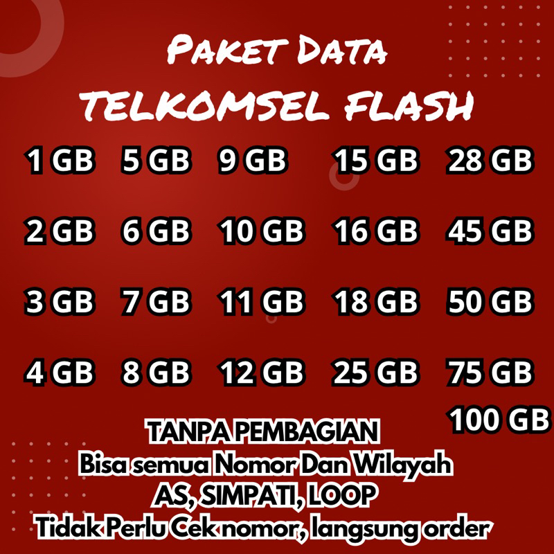 Jual PAKET DATA TELKOMSEL FLASH SEMUA ZONA FULL 24 JAM SUPER MURAH ...