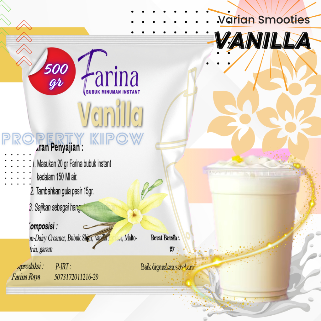 Jual FARINA Bubuk Minuman Vanilla - Bubuk Minuman Vanilla 500gr Plain | Shopee Indonesia