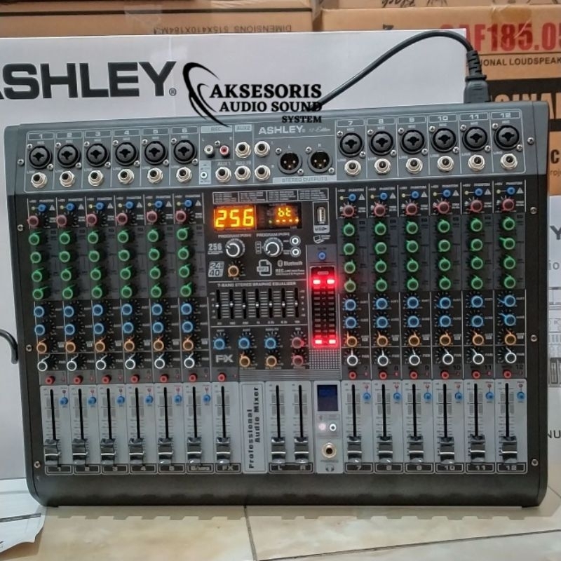 Jual Mixer ASHLEY Edition 12 Efek Digital Reverb 256Dsp USB Bluetooth Player Kualitas bagus ...