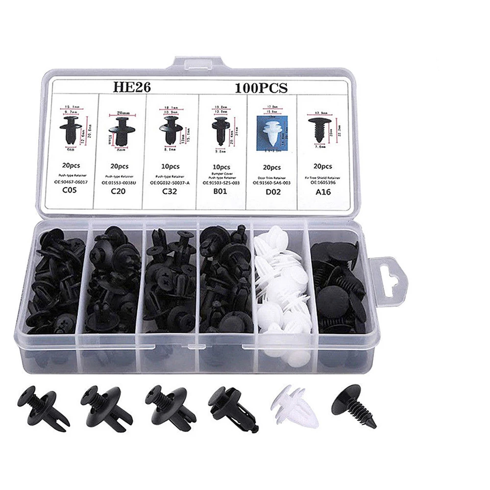 Jual BESGOU Klip Kancing Mobil Baut Rivet Clip Trim Panel 100 PCS ...