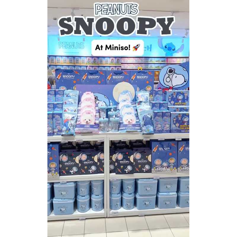 Jual MINISO X SNOOPY PEANUTS BLUE EDITION BOTOL MINUM TUMBLR TAS RANSEL ...