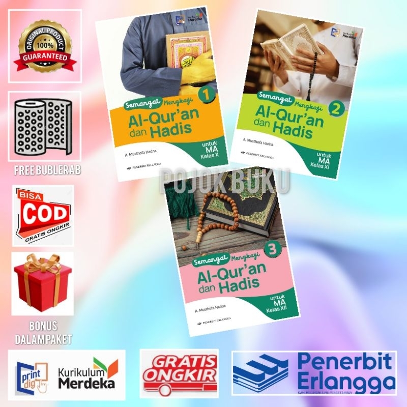 Jual Buku AL-QURAN & HADIS MA Kelas 10 11 12 KM Merdeka Erlangga | Shopee Indonesia