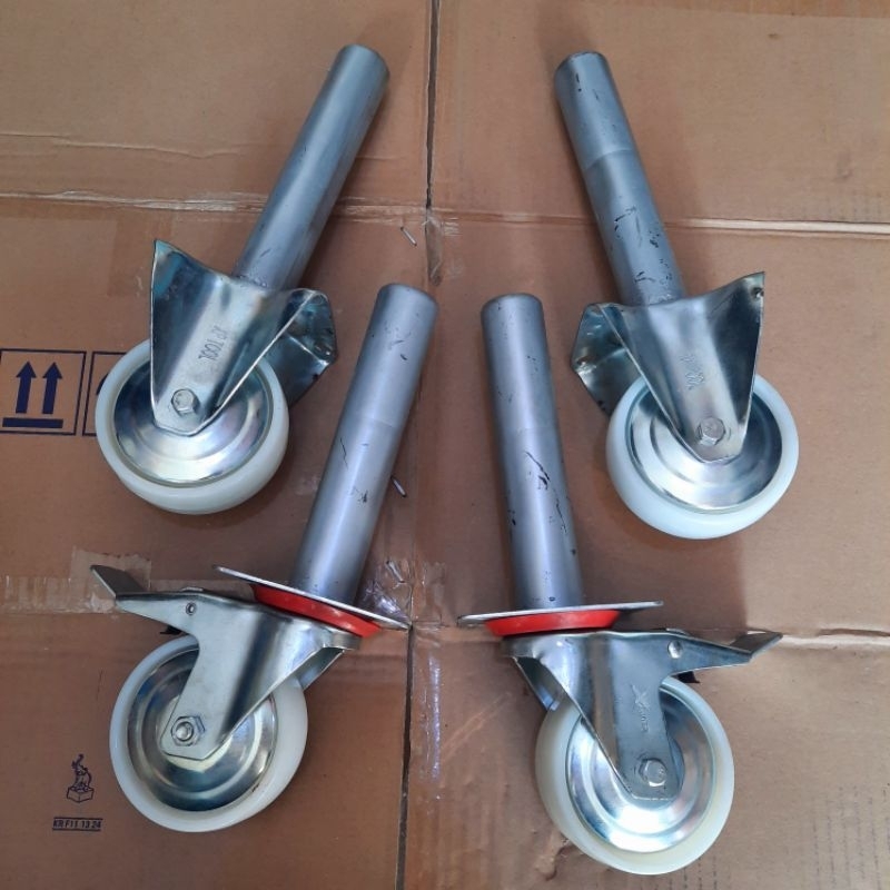Jual Roda scaffolding 4" inch nilon / plastik perset roda steger ...