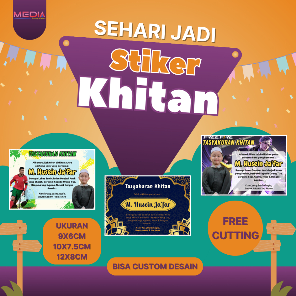 Jual Stiker Khitanan Label Sticker Tasyakuran Sunatan untuk Box Nasi ...