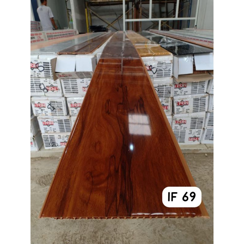 Jual PLAFON PVC MOTIF KAYU GLOSSY 8mm TERMURAH | Shopee Indonesia