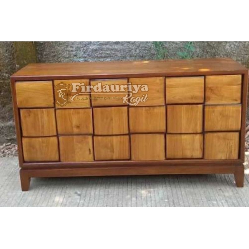 Jual Buffet bufet credenza meja tv kayu jati balok lego bata anyaman ...