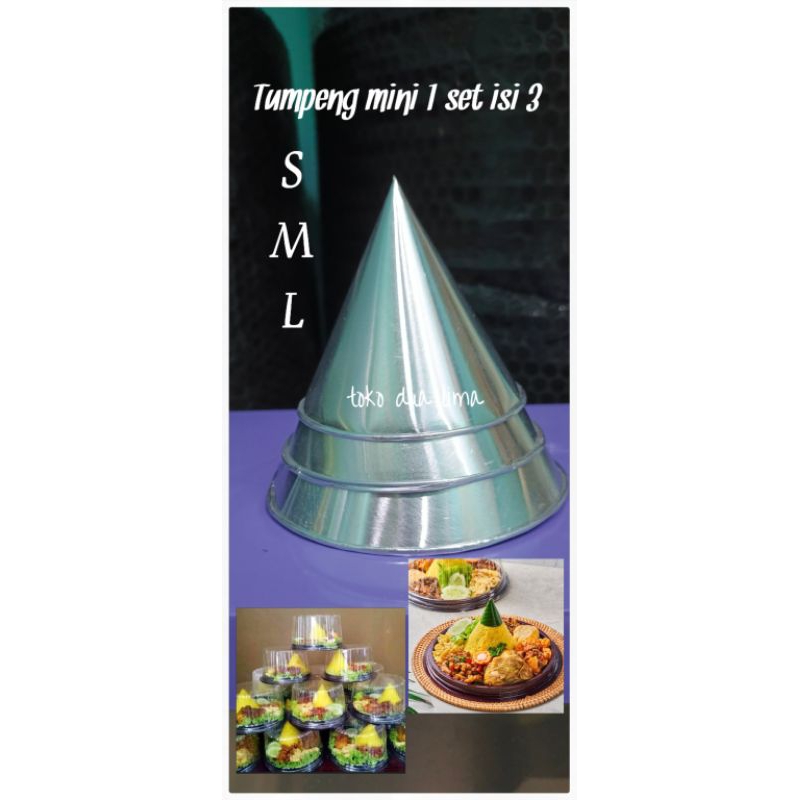 Jual cetakan tumpeng mini isi 3/ tumpeng mini 1set3/ cetakan tumpeng ...