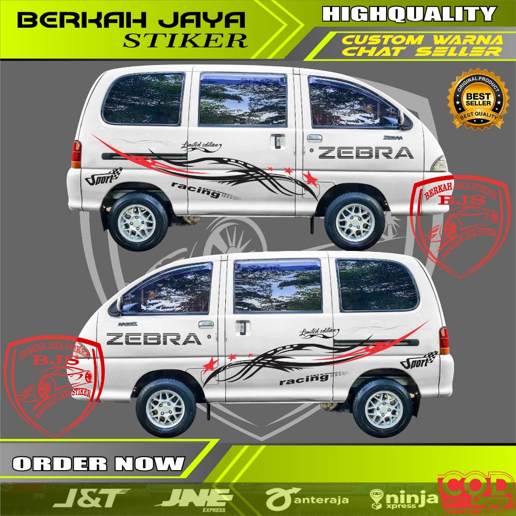 Jual Stiker Mobil Body Samping Cutting Stiker Variasi Mobil Zebra ...