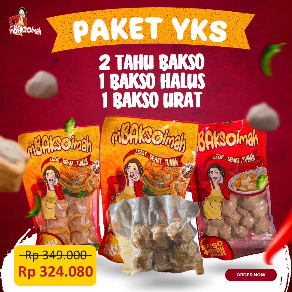 Jual mBAKSOimah Paket YKS (2 pack tahu bakso, 1 pack bakso halus, dan 1 ...