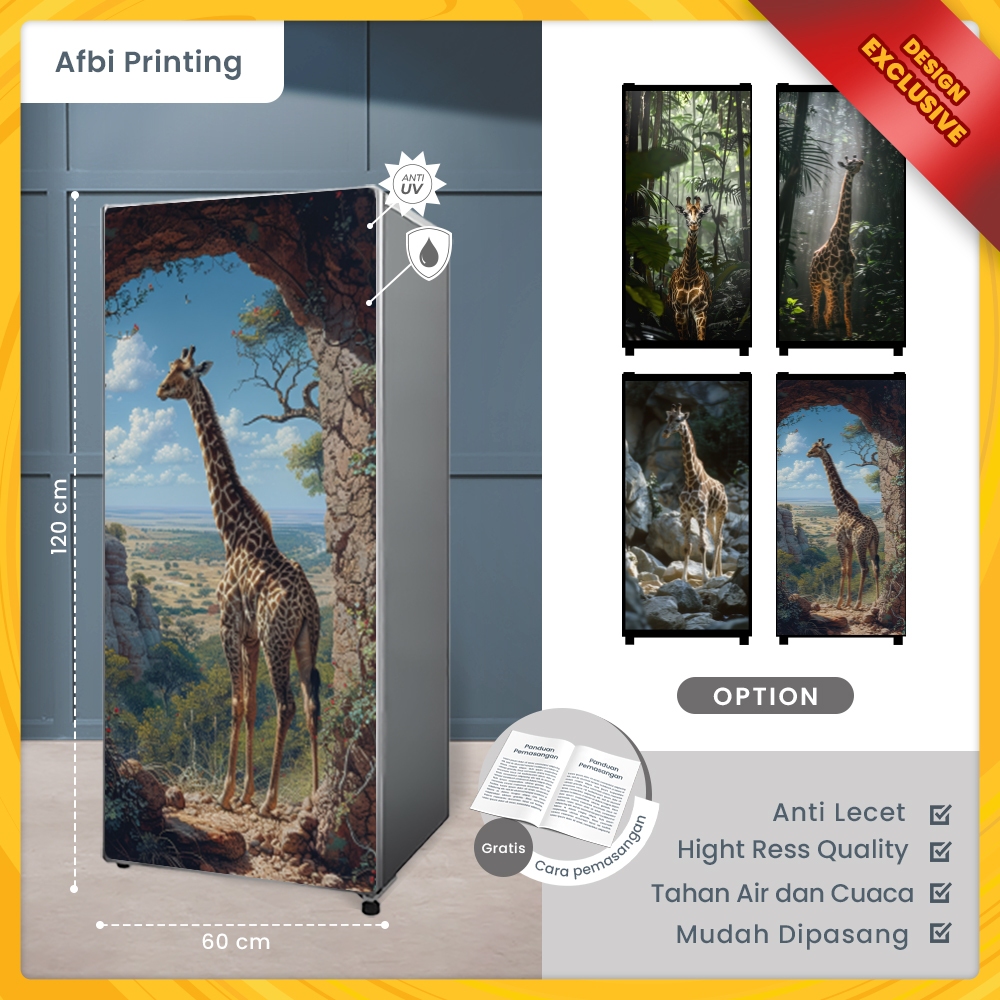 Jual Stiker Kulkas 1 Pintu / Sticker Mesin Pendingin 2 pintu Motif ...