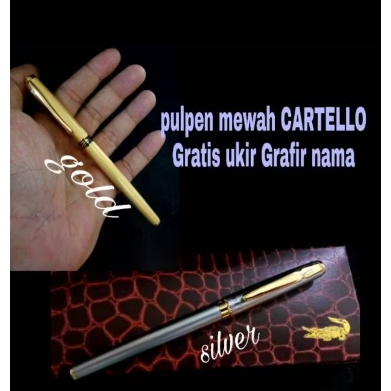 Jual New Produk Bulpoint Mewah Cartelo Crocodile Free Grafir Nama/Logo + Box Cartelo | Shopee ...