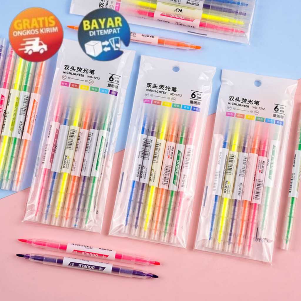 Jual KP161 - STABILO PASTEL 1 SET HIGHLIGHTER 2 SISI 6 PCS STABILO LUCU ...