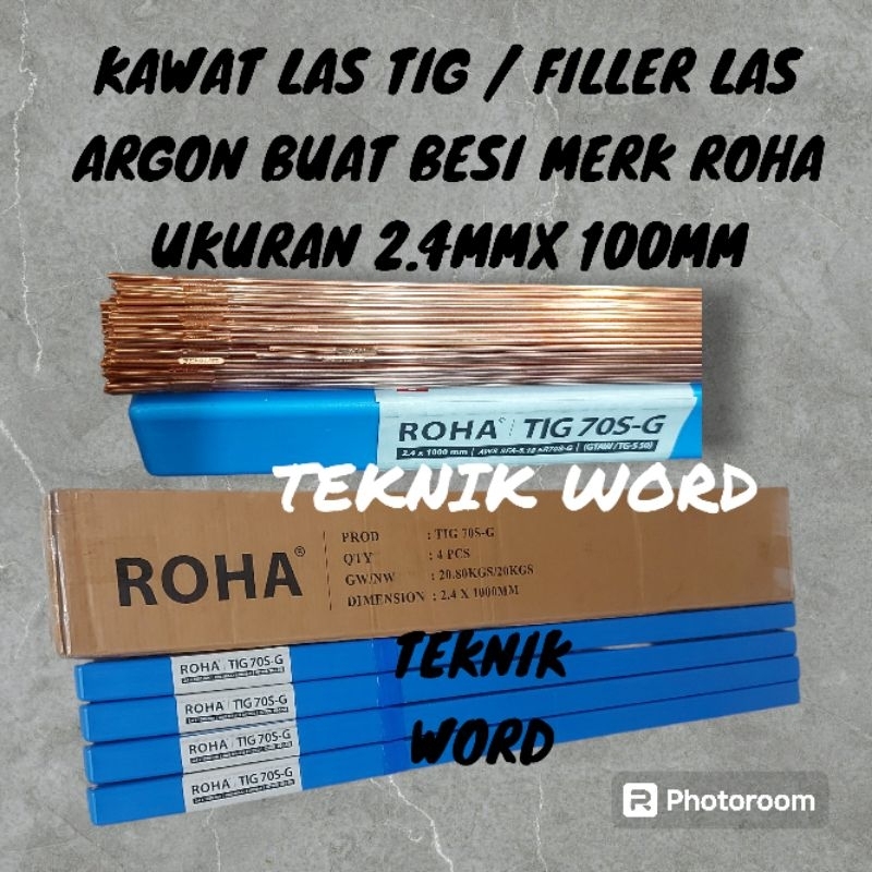 Jual KAWAT LAS ARGON TIG BESI 2.4MM ROHA TGS50 ER 70S-G / FILLER ARGON 2.4MM / TIG ROD ROHA 2 ...