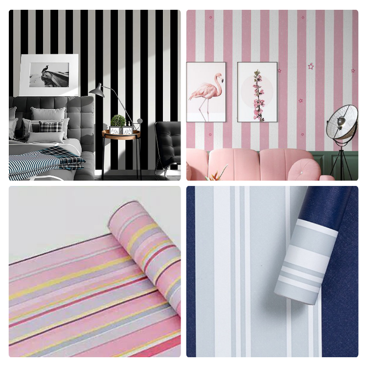 Jual Walpaper Salur Wallpaper Dinding Kamar Tidur Aesthetic Motif Salur Pink Hitam Wallpaper ...