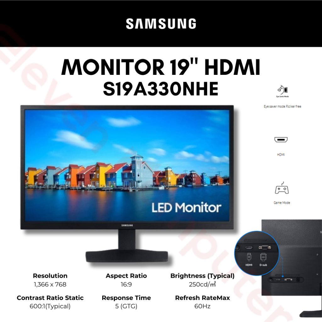 Jual Monitor Samsung 19 inch 19A330 HDMI S19A330 S19A330NHE | Shopee ...