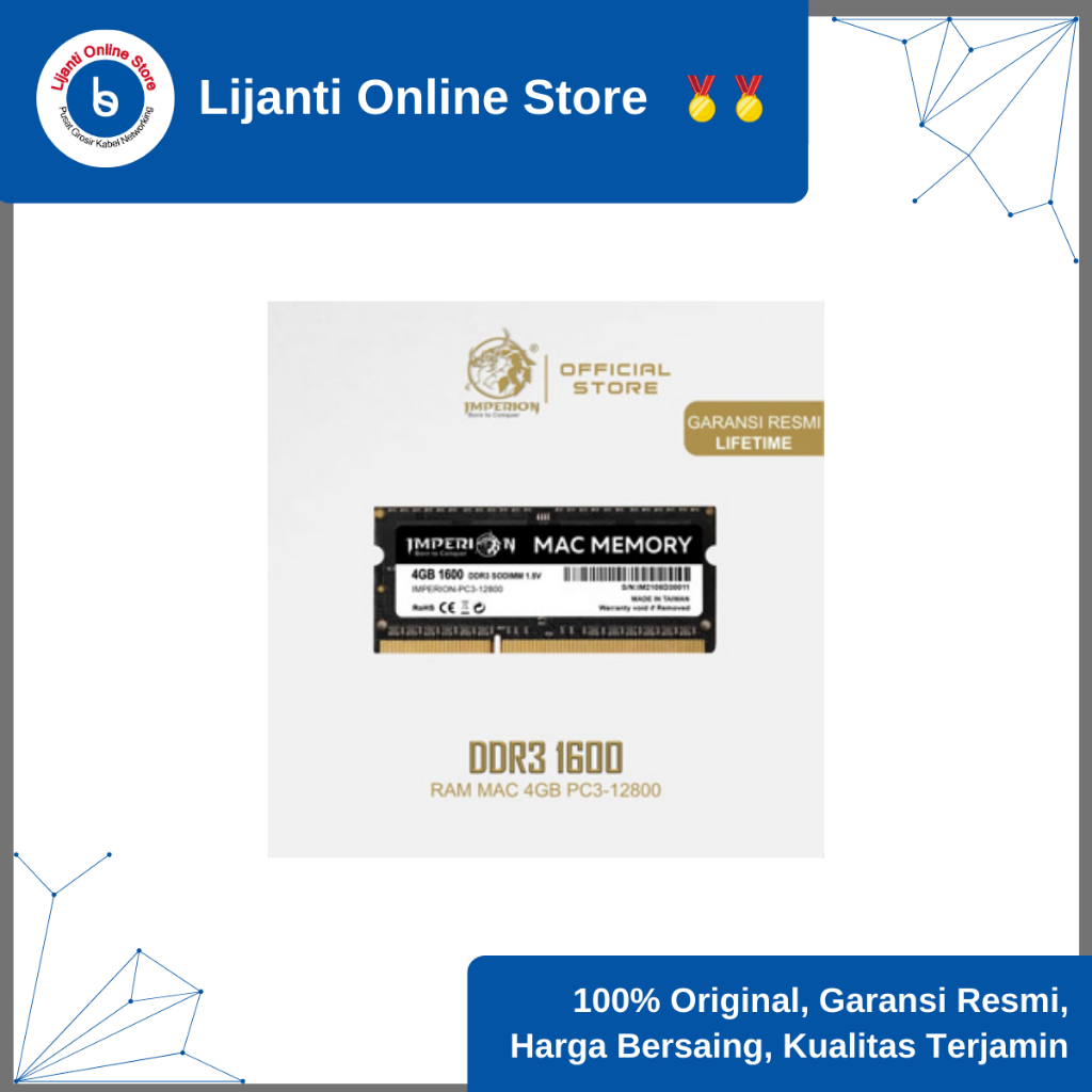Jual RAM IMPERION DDR3 8GB 1600MHz PC12800 RAM LAPTOP SODIMM (107) | Shopee Indonesia
