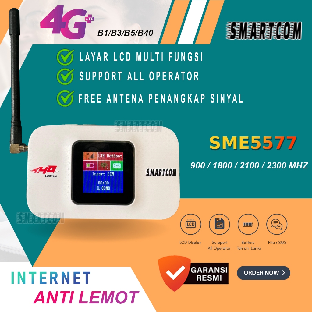 Jual SMARTCOM Modem Mifi Wifi 4G SME5577 Unlock All Operator E5577 ...