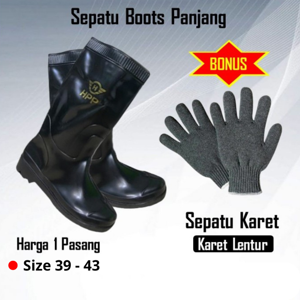 Jual Sepatu Boots Karet Proyek / Sepatu Proyek / Safety Boot Merk HPP ...