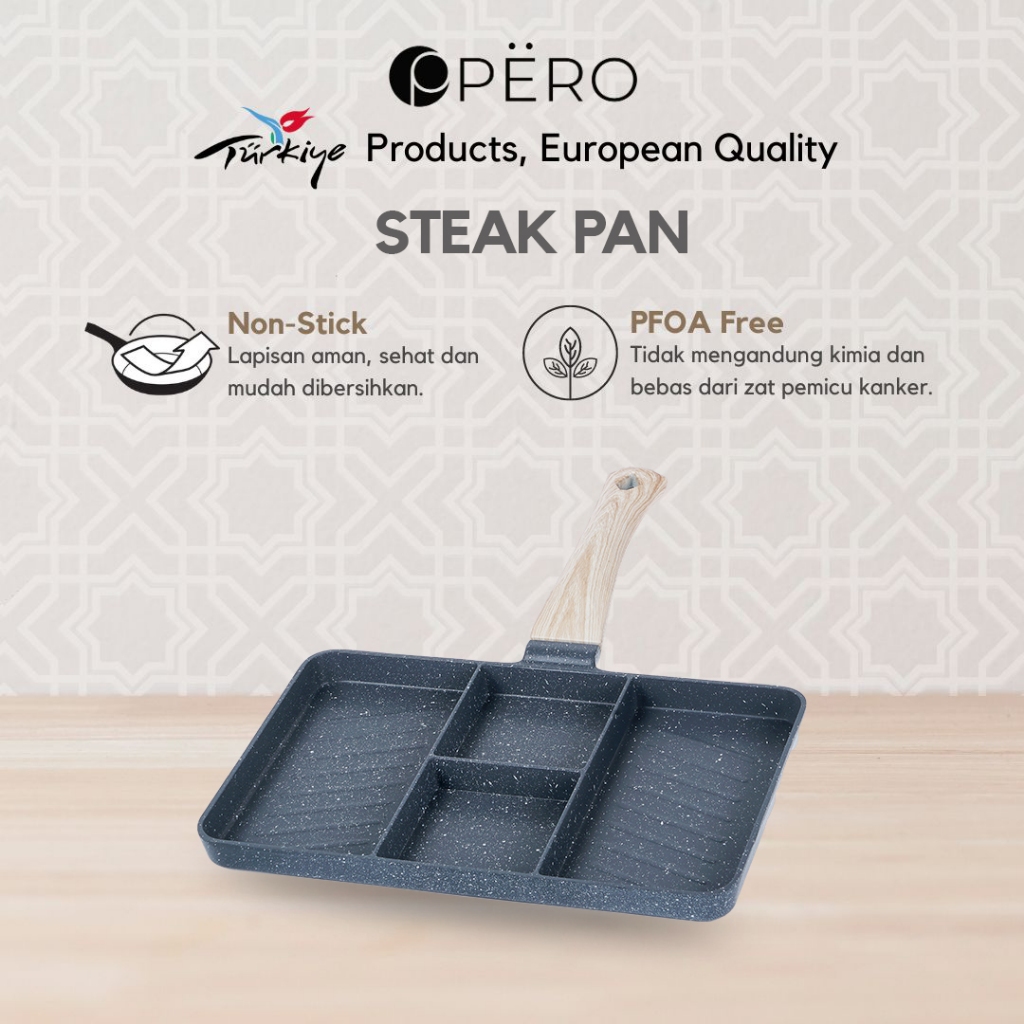 Jual Pero Steak Pan 21,5 cm Cookware 4in1 Biogranite Coating 6 Layers ...