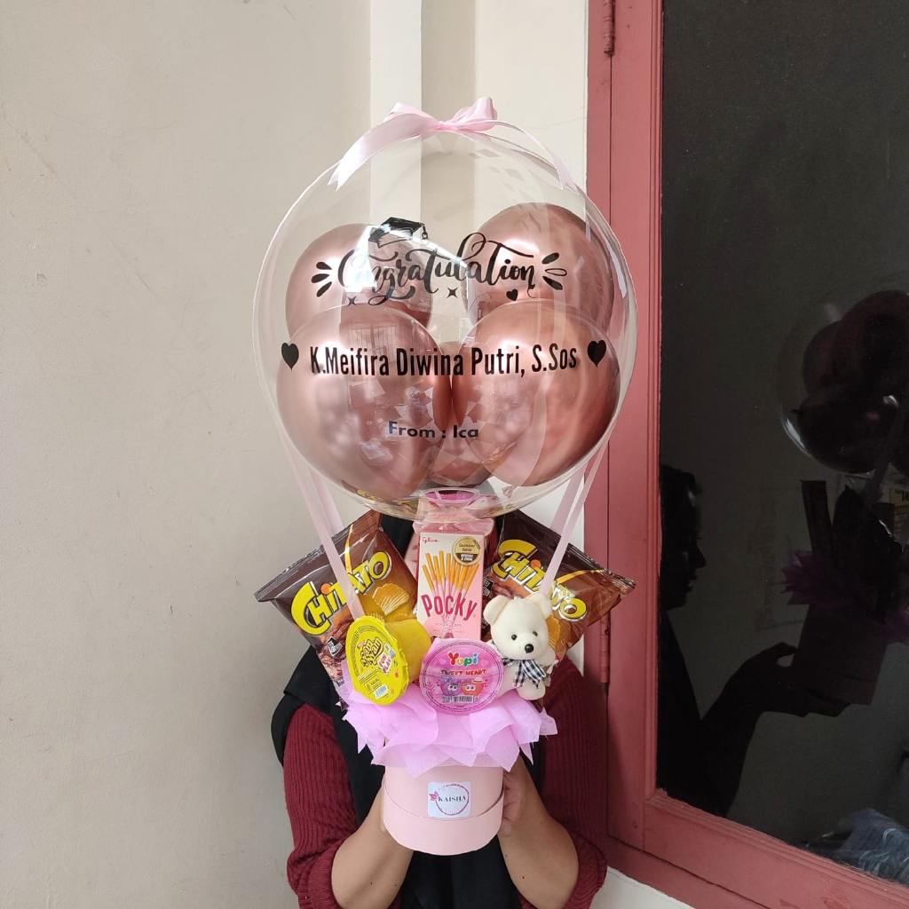 Jual Buket Balon SMALL Bucket Snack Bouquet Balon Small | Shopee Indonesia