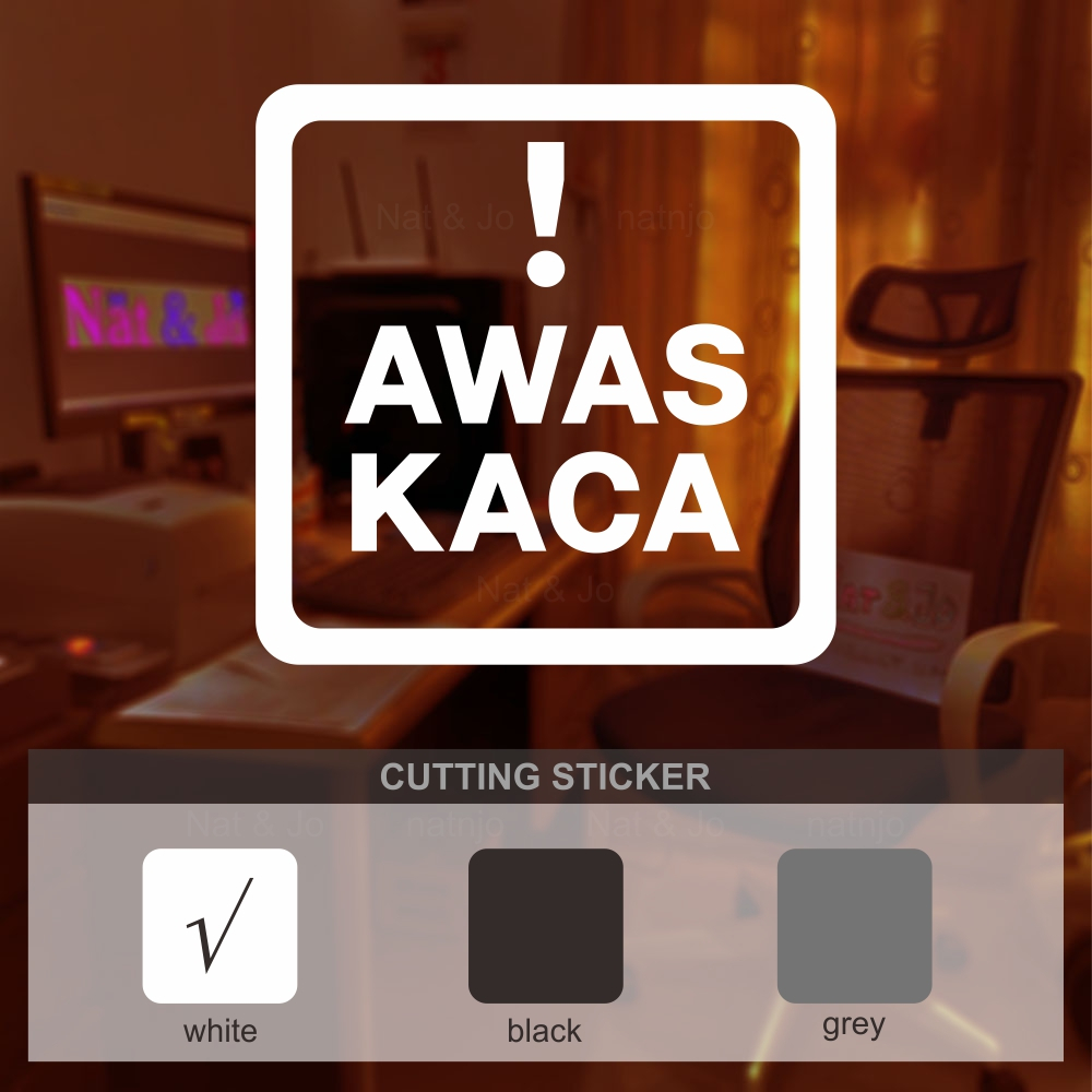 Jual Stiker Awas Kaca Kotak Tanda Seru Pintu Kaca Cafe Kantor Sign ...