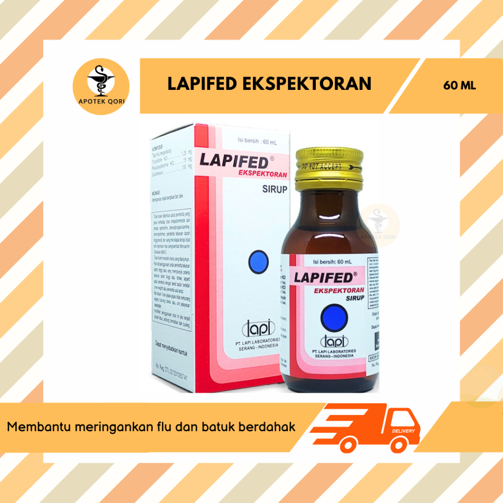 Jual LAPIFED EXPECTORANT SIRUP 60 ML/MERINGANKAN FLU DAN BATUK BERDAHAK ...