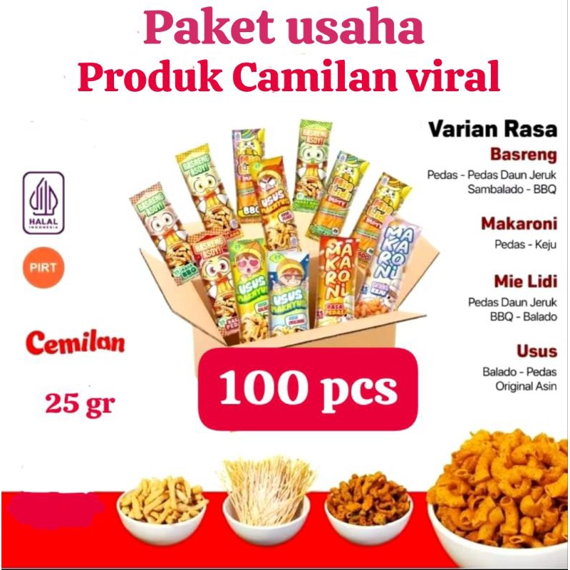 Jual Paket 100 pcs Cemilan Viral mini 25 gr | Shopee Indonesia