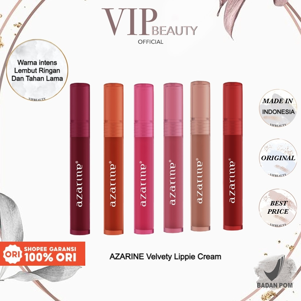 Jual AZARINE Velvety Lippie Cream Lightweight Lip Velvet Lip Matte 3.2 ...
