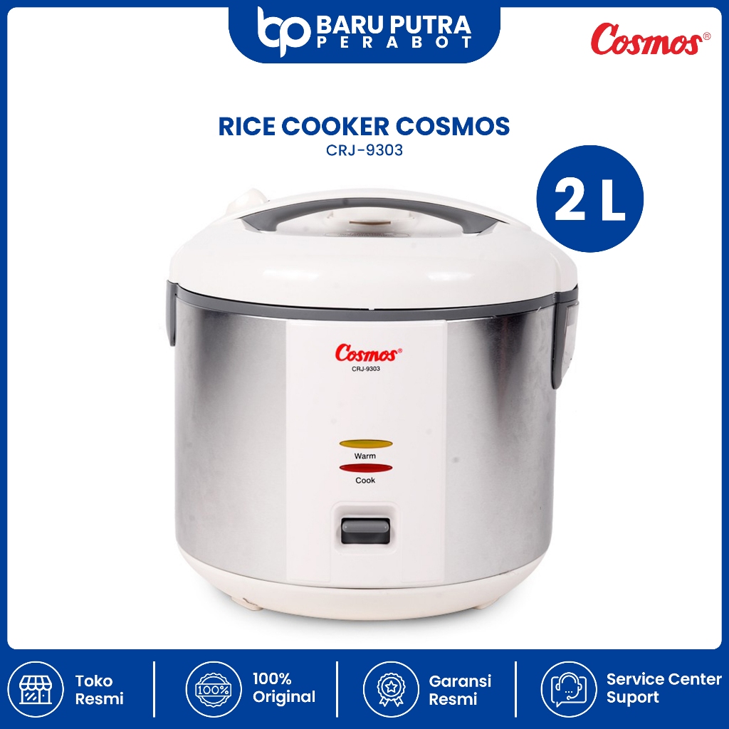 Jual Cosmos Rice Cooker Stainless Steel CRJ-9303 - 2L | Shopee Indonesia