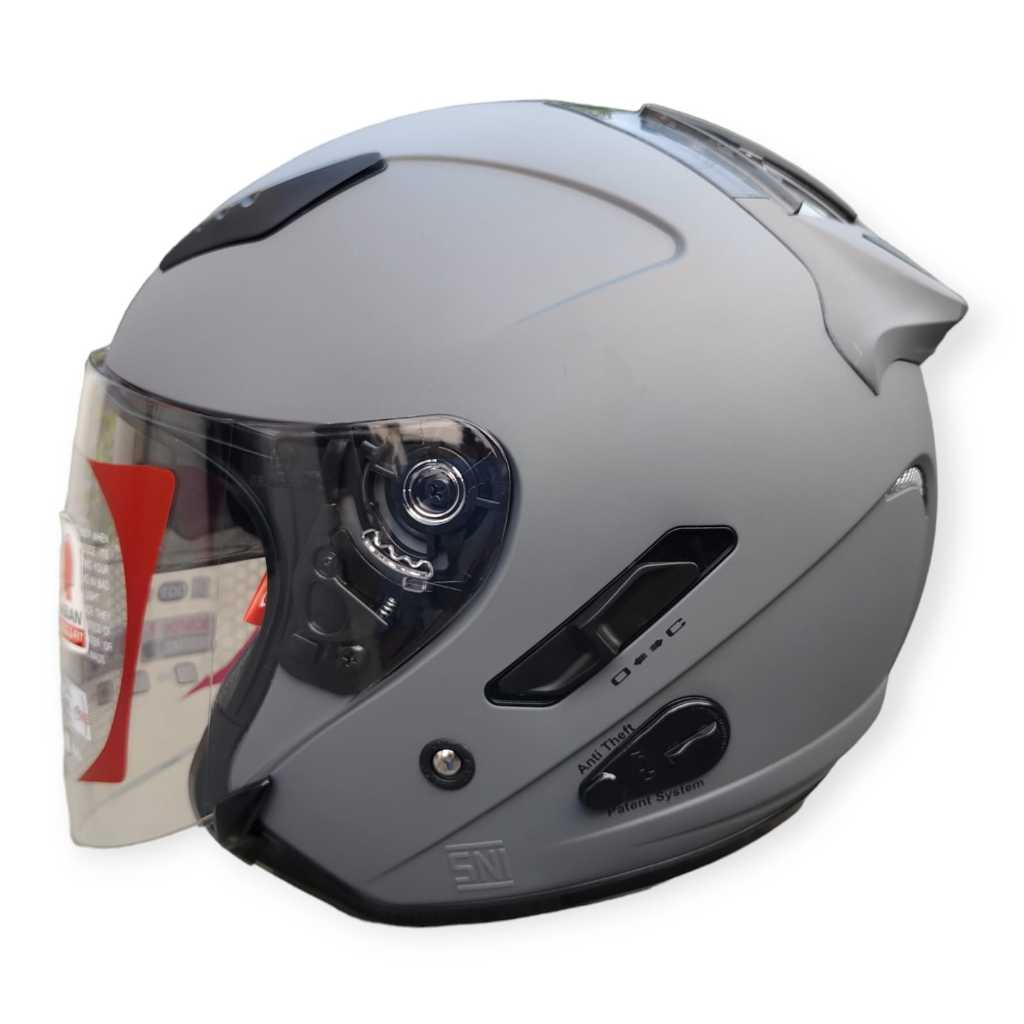 Jual HELM KYT GALAXY FLAT R POLOS ABU DOFF DOUBLE VISOR | Shopee Indonesia
