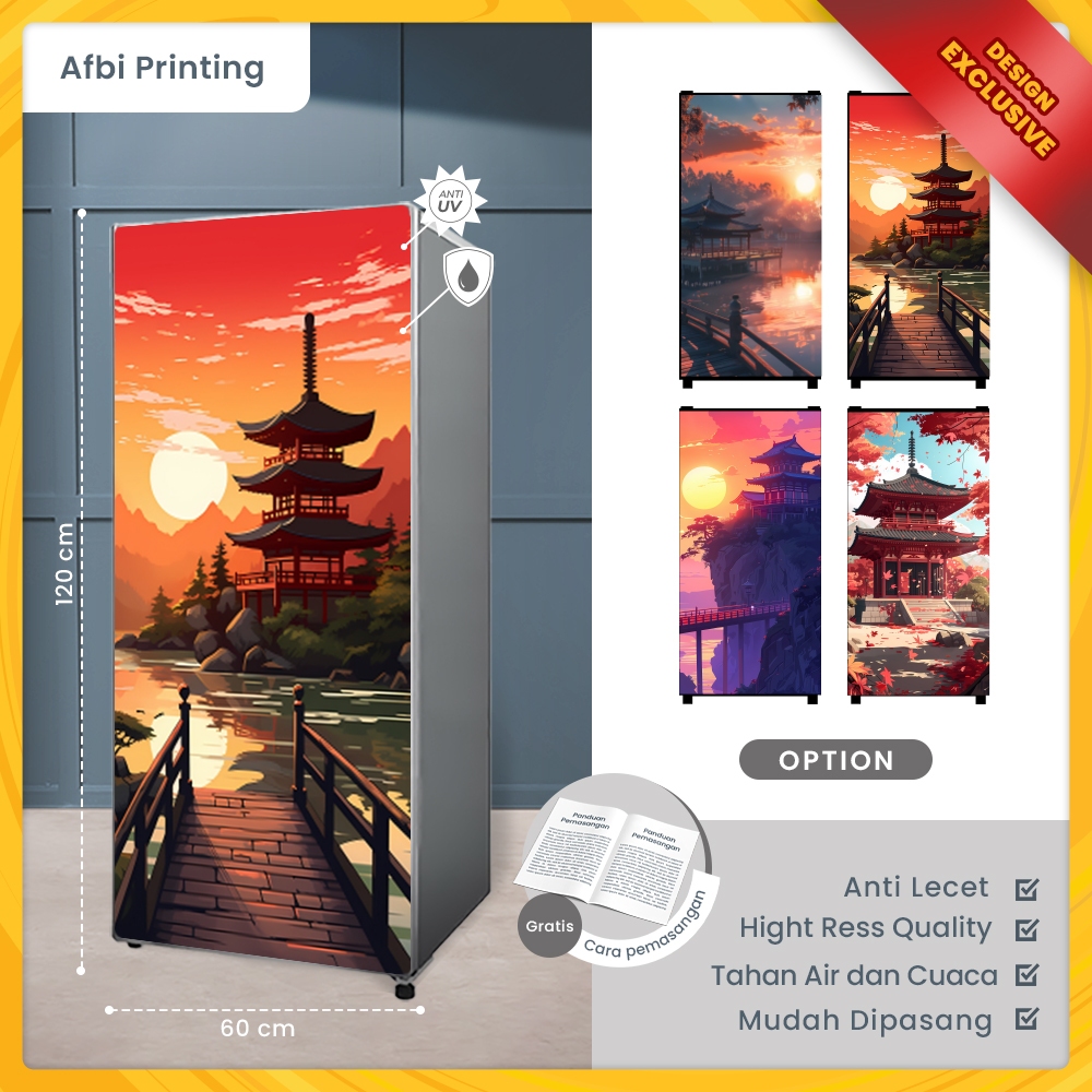 Jual Stiker Kulkas 1 Pintu / Sticker Mesin Pendingin 2 pintu Motif ...