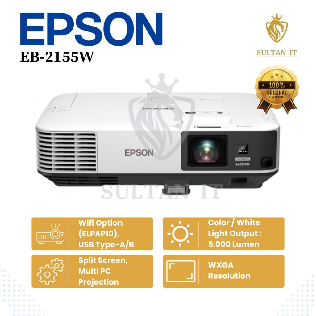 Jual Projector Epson EB 2155W WXGA 5000Lumens (Garansi Resmi Epson ...
