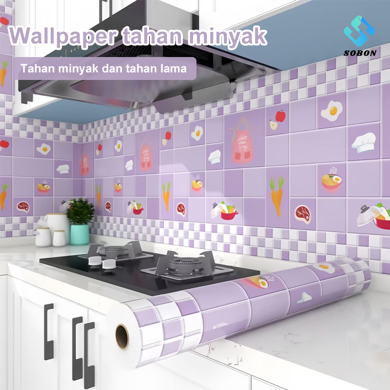 Jual Wallpaper Sticker Dapur & Kamar Mandi 60cm X 300cm Anti Air Panas ...