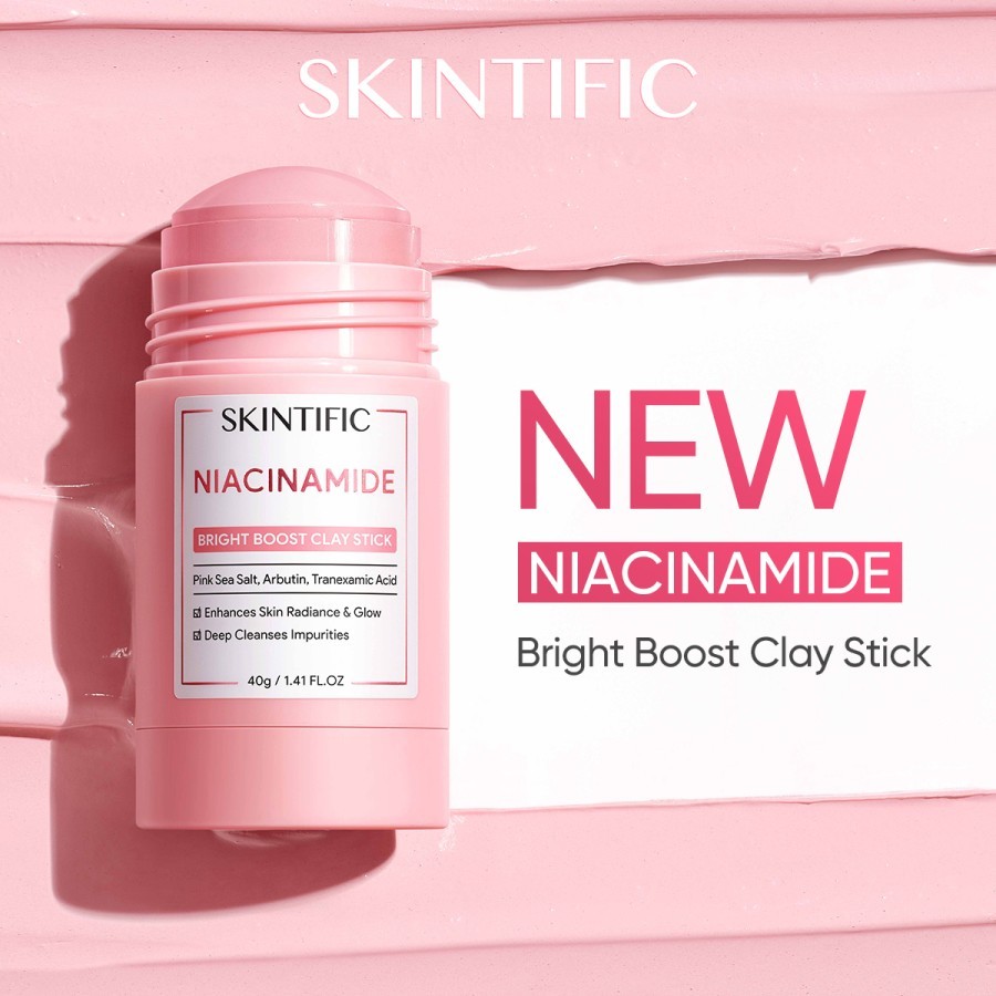 Jual SKINTIFIC Niacinamide Bright Boost Clay Mask Stick Masker Wajah ...
