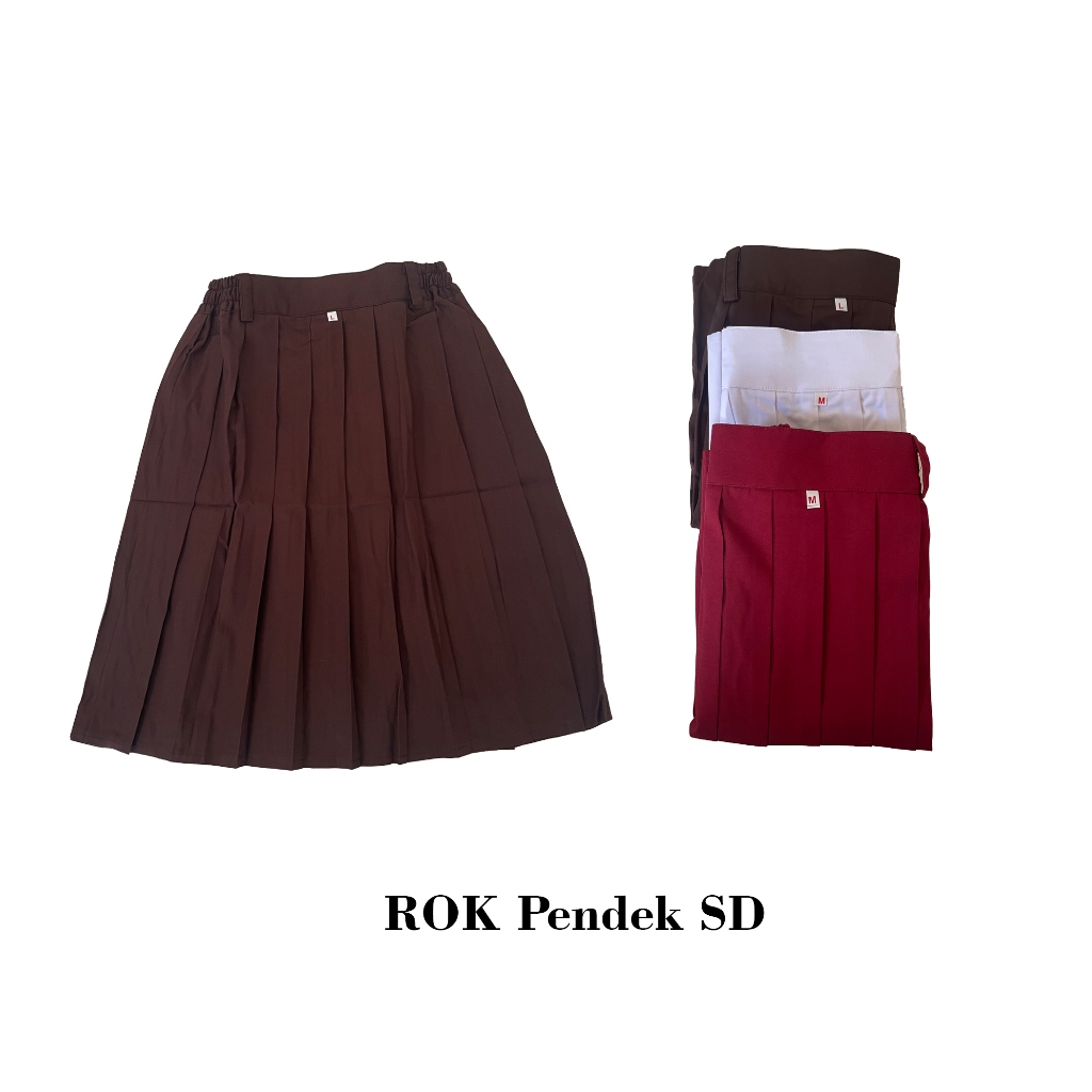 Jual Rok Rempel Seragam Sekolah SD Pendek Merah Putih Coklat Pramuka Kelas 1-6 Anak Perempuan ...