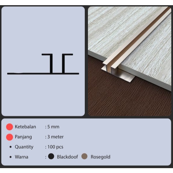 Jual PLASWOOD ALUMINIUM PROFILE LIST ALUMINIUM 5 MILI 5 MM 3 METER LR ...