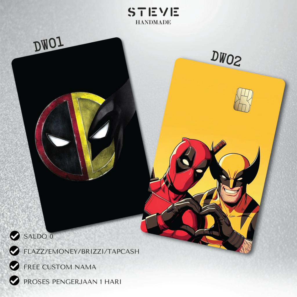 Jual Flazz Gen 2 Emoney Brizzi Tapcash Deadpool Wolverine Edition Custom Nama UV Print | Shopee ...