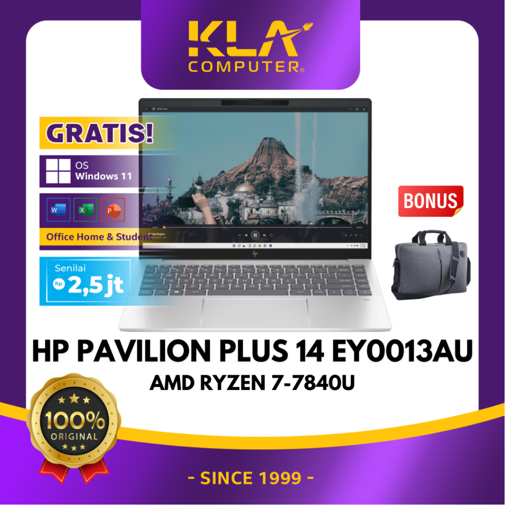 Jual HP Pavilion Plus 14 EY0013AU R7-7840U RAM 16GB 1TB SSD 14″ 2.8K ...