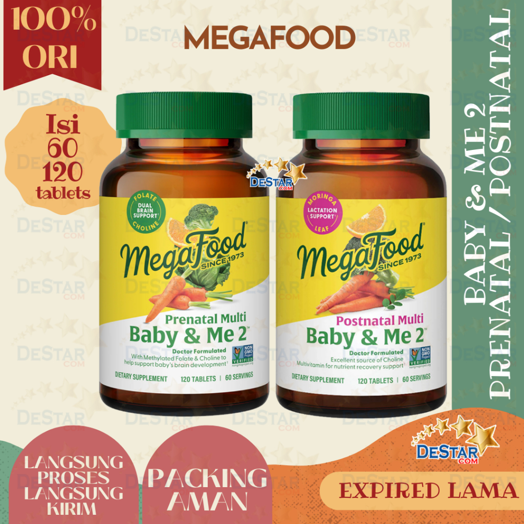 Jual MEGAFOOD Baby & Me 2 Prenatal and Postnatal Multivitamin 60 120 ...