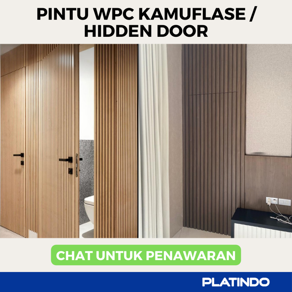 Jual Pintu kamuflase / Camouflage / Hidden model kisi-kisi WPC Platindo ...